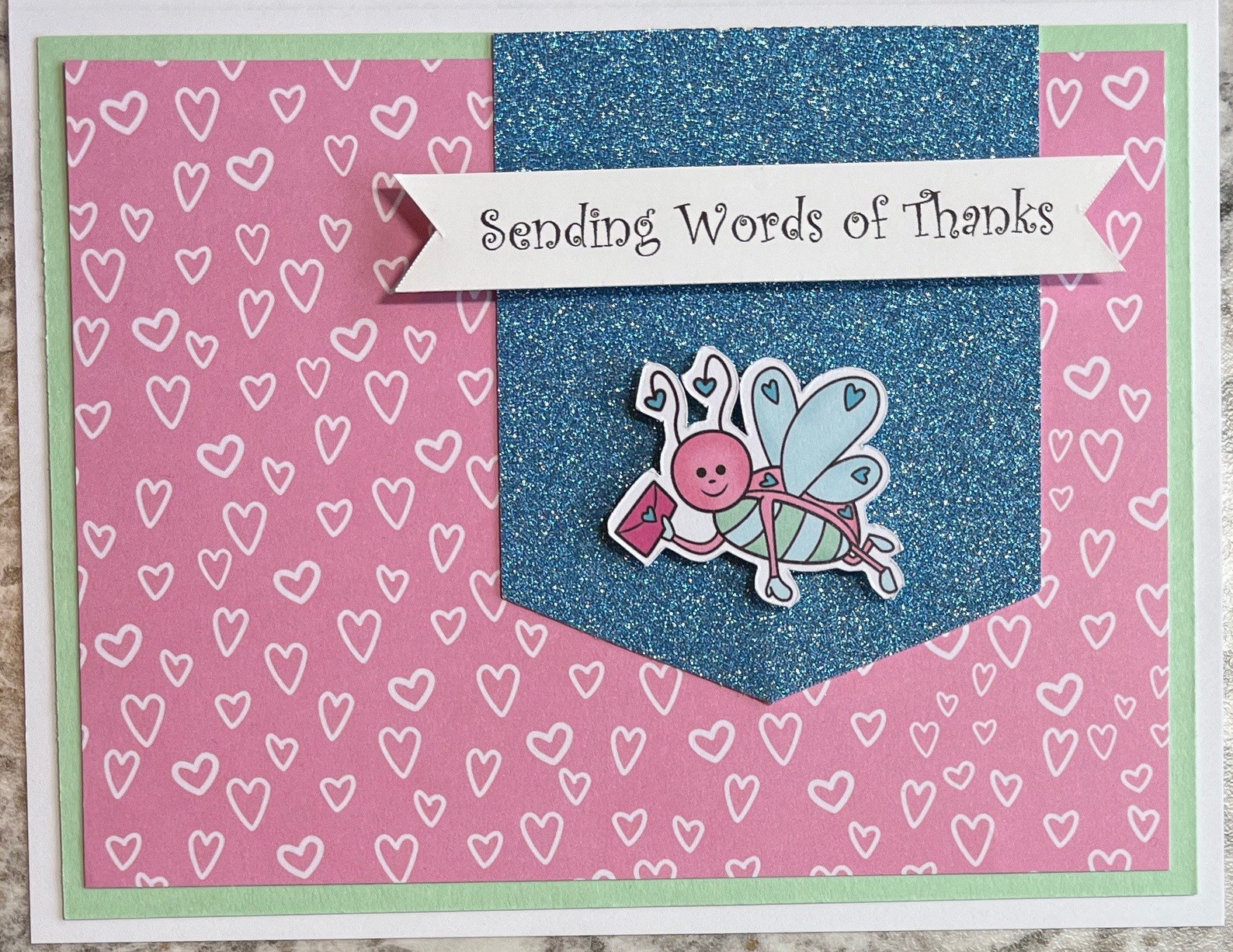 Handmade Sending Words of Thanks Bug Card - Etsy
