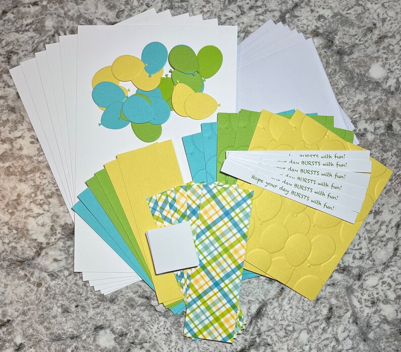 DIY Plaid Birthday Balloons Handmade Cards 6 Cards Hope Your Day Bursts ...