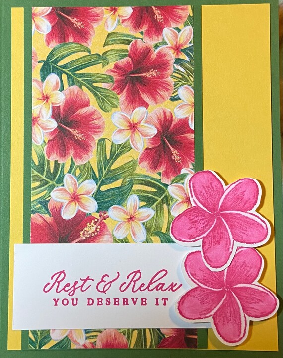 Handmade Rest and Relax Tropical Card | Etsy