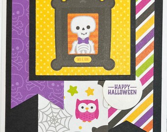 Skeleton Happy Halloween Printable Foldable Digital Card - Etsy