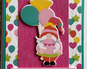 Handmade Happy Birthday Gnomie Card Colors May Vary - Etsy