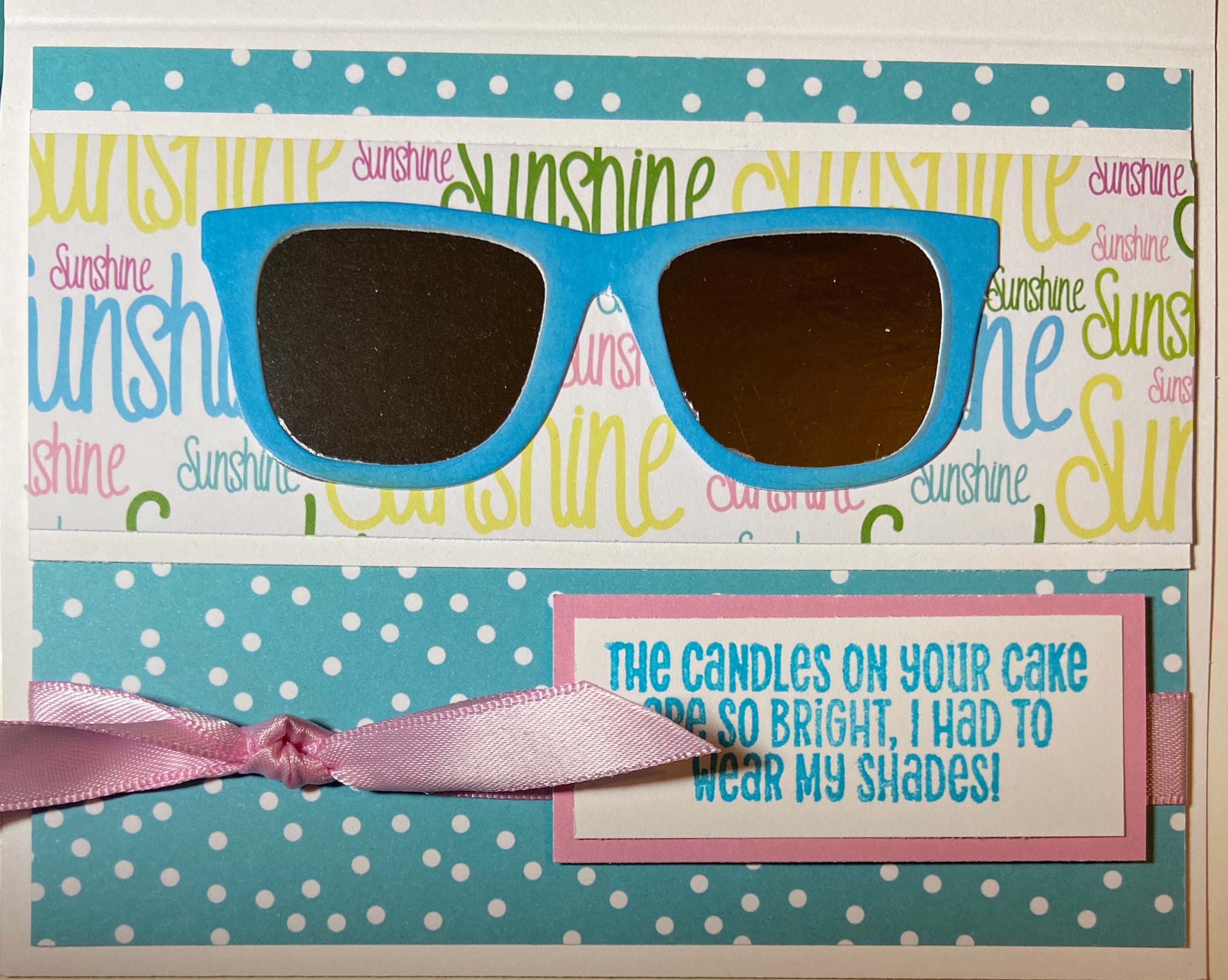 Handmade Happy Birthday With Sunglasses Card Etsy