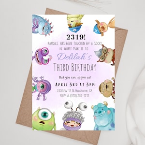 Monsters Inc Birthday Invitation, Digital and Printable Invite ...
