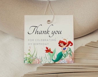 Little Mermaid Thank You Tag, Little Mermaid Birthday Party, Little ...