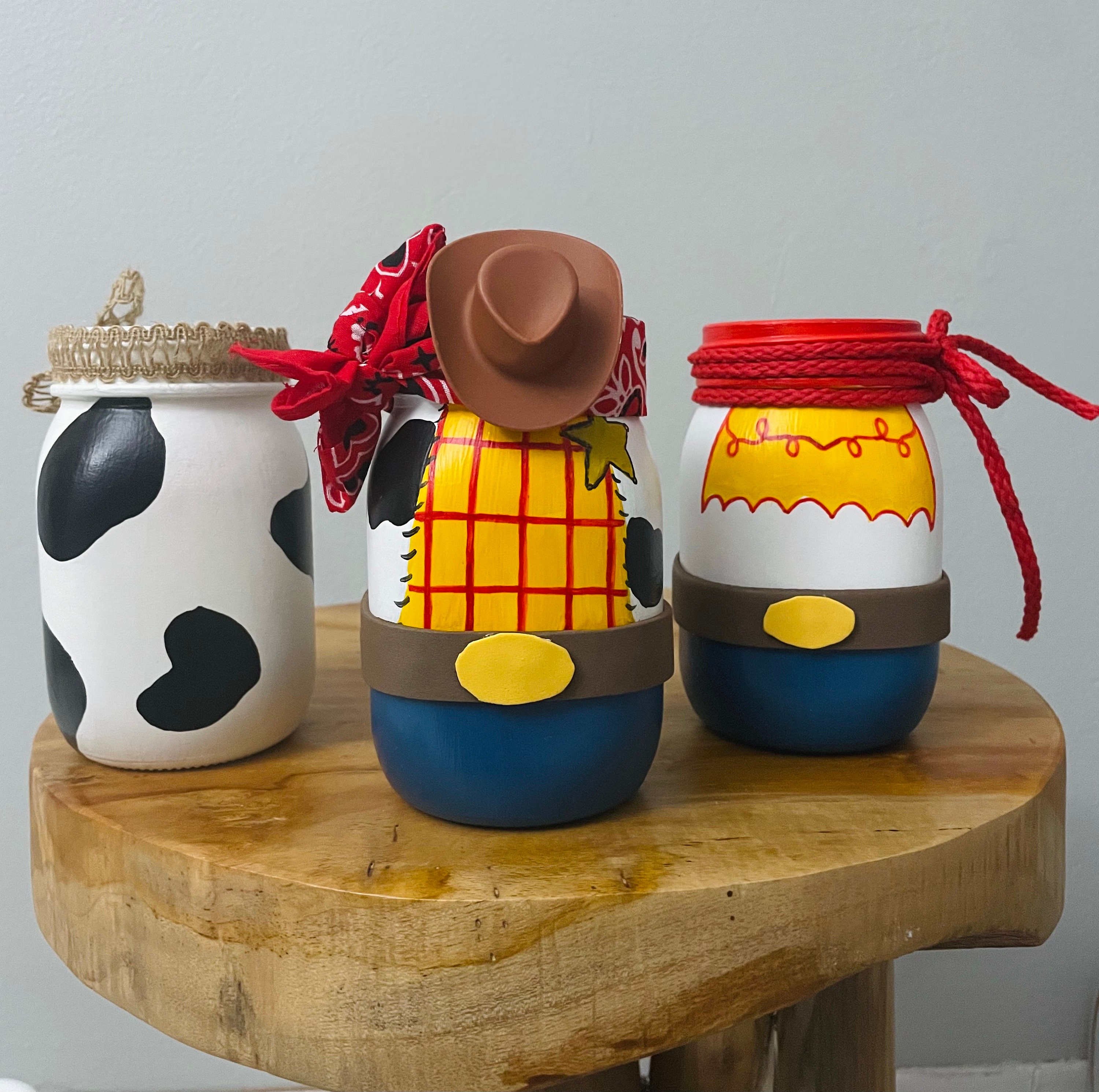 Toy Story Mason Jar Centerpieces Party Decor Bo Peepwoody Etsy