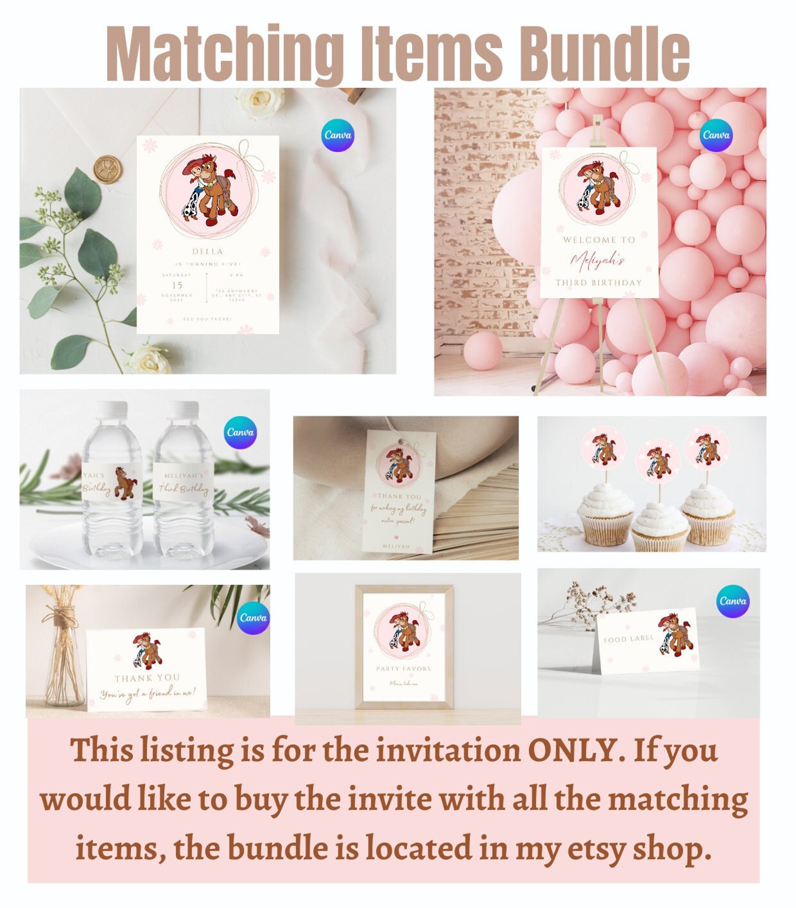 Jessie and Bullseye Birthday Invitation, Digital and Printable Toy ...