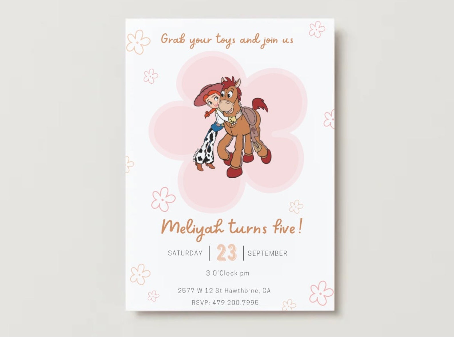 Jessie and Bullseye Birthday Invitation, Digital and Printable Toy ...