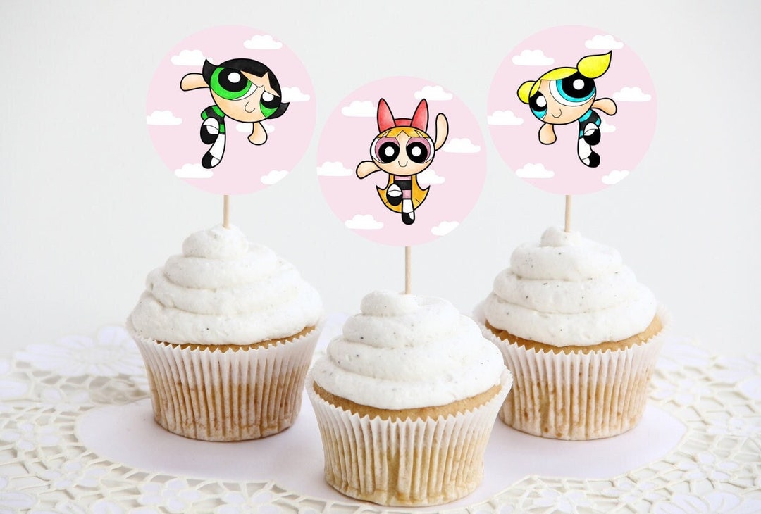 Powerpuff Girls Cupcake Toppers, Printable Cupcake Topper, Birthday ...