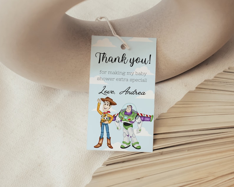 Toy Story Baby Shower Thank You Tag Template - Etsy