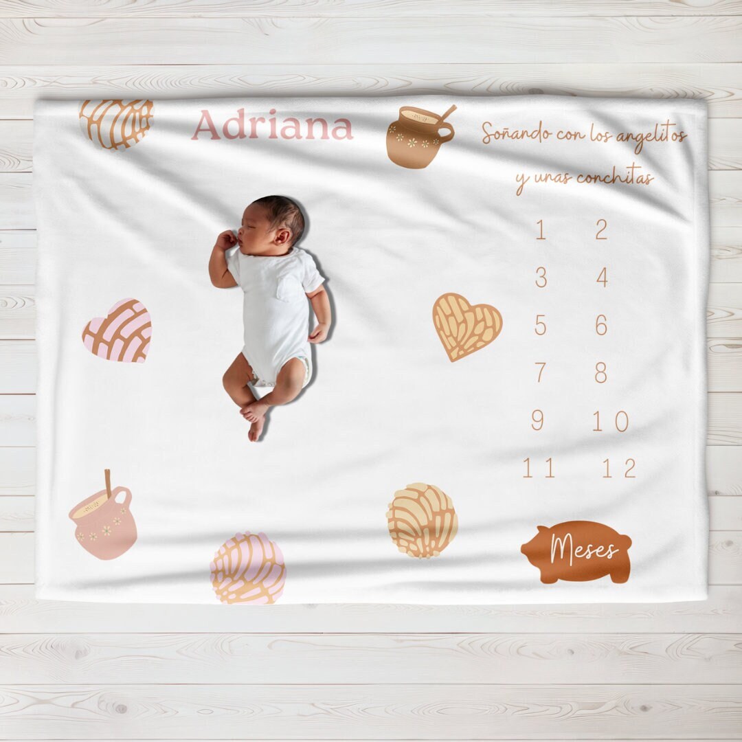 Conchita Y Cafecito Baby Milestone Velveteen Plush Blanket - Etsy