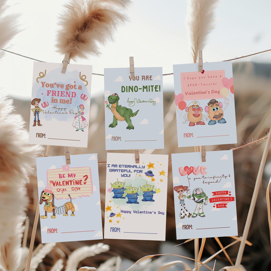 Toy Story Valentines Day Card, Tags for Valentine, Kids Funny Valentine ...