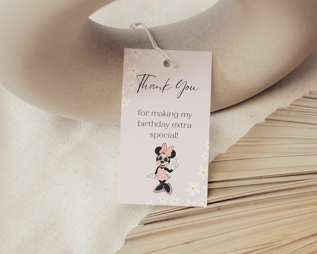 Minnie Mouse Thank You Tags, Printable Thank You Tags - Etsy