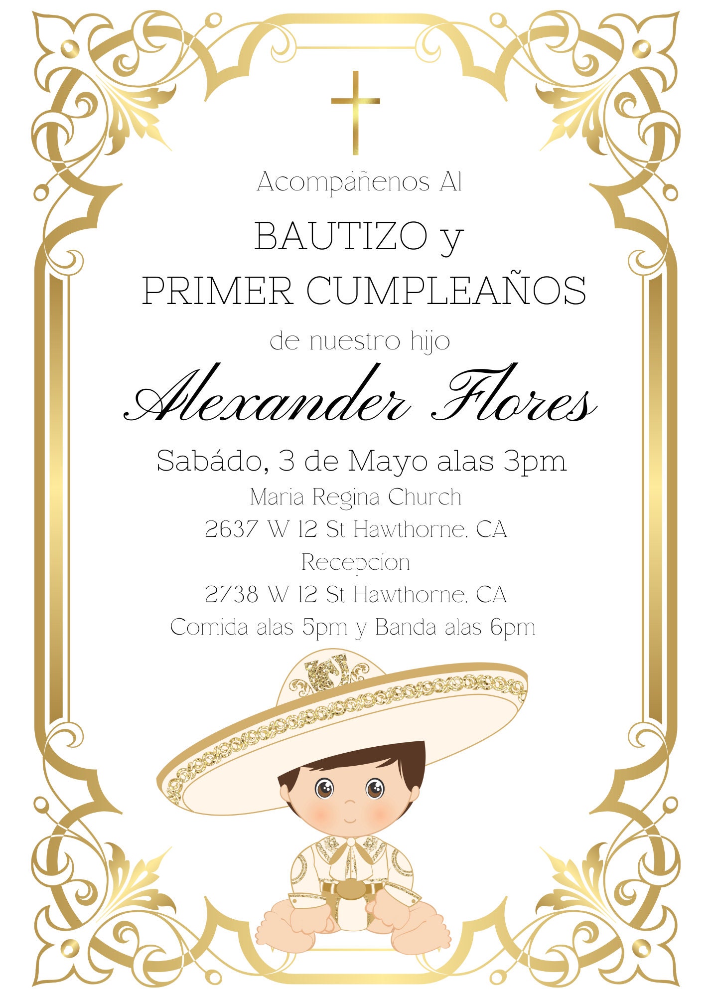 Charro Bautizo Y Cumpleaños, Charro Digital and Printable Invite ...