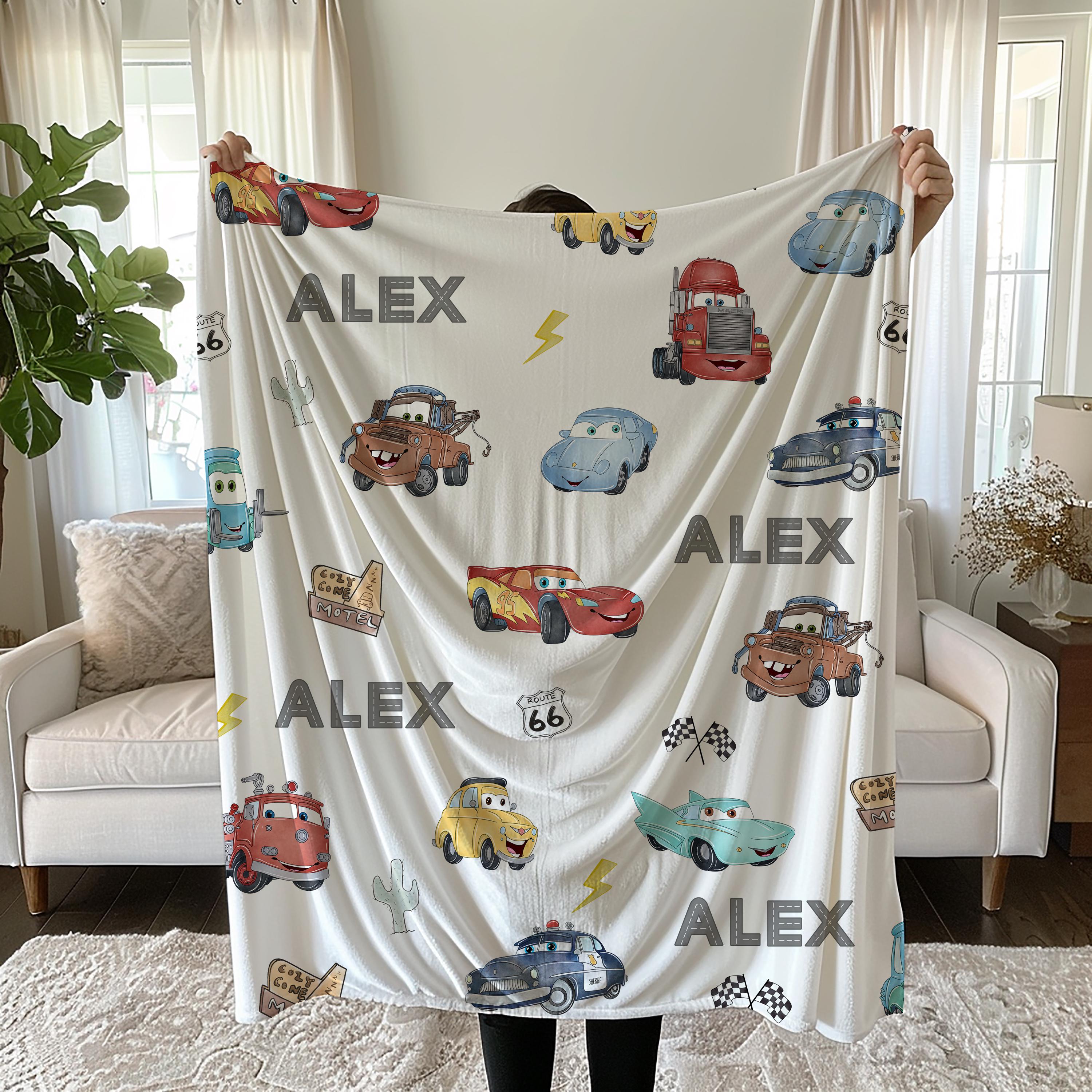 Route 66 Disney Cars Velveteen Plush Blanket - Personalized Lightning ...