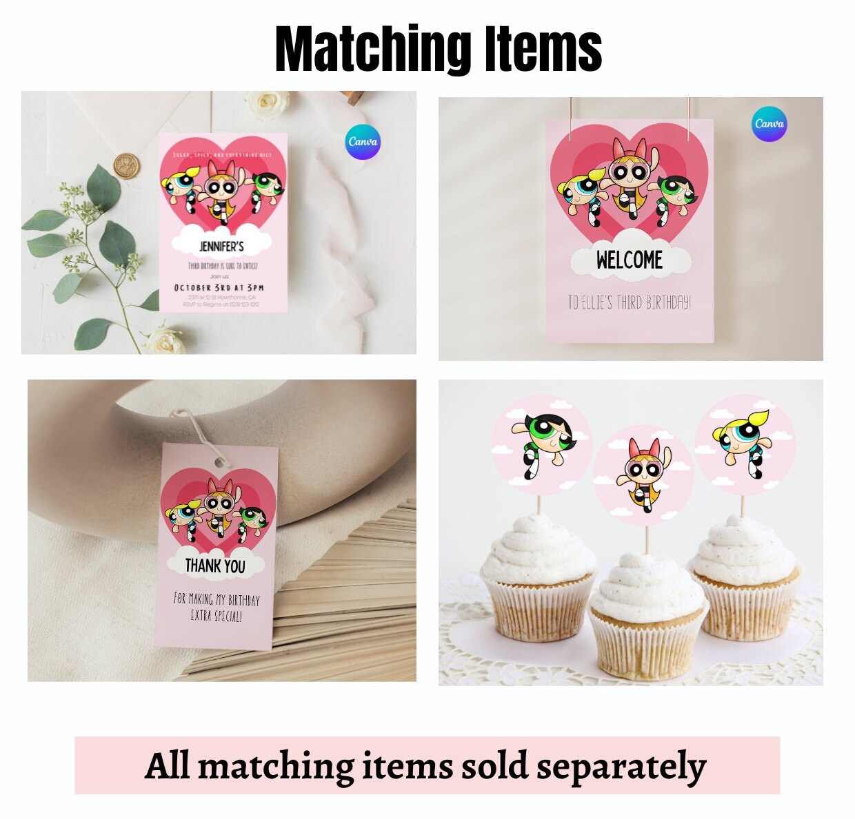 Powerpuff Girls Thank You Tags Printable Thank You Tags - Etsy