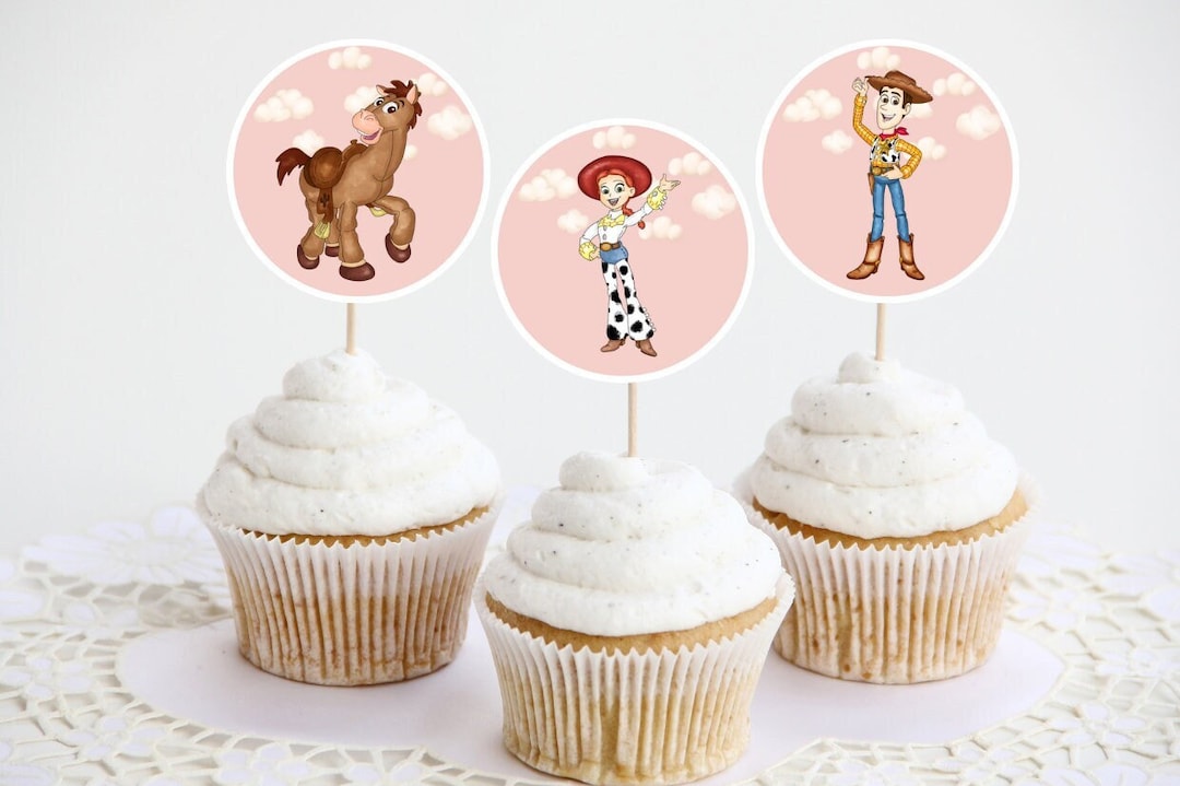 Pink Toy Story Cupcake Toppers, Printable Cupcake Topper, Jessie and ...