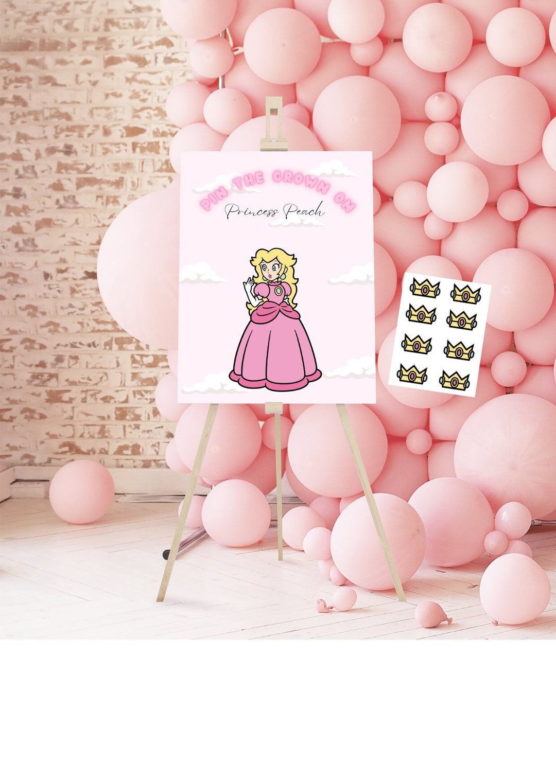 Super Mario Party Games, Princess Peach Poster, Printable Pin the Crown ...