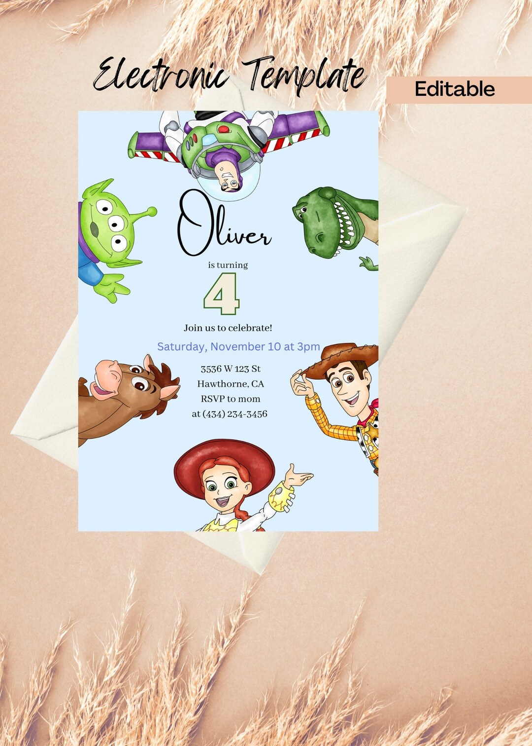 Toy Story Birthday Invitation Digital and Printable Toy Story - Etsy