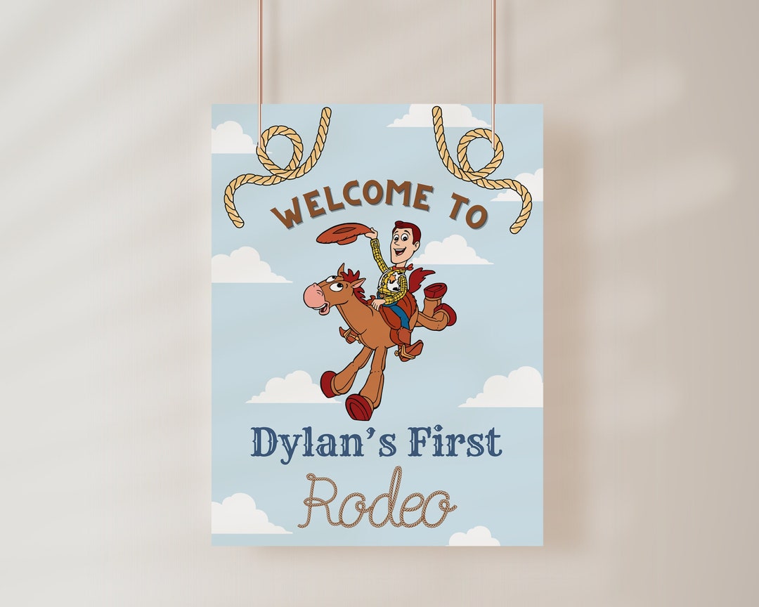 Editable Woody and Bullseye Toy Story Welcome Sign, Digital Welcome ...