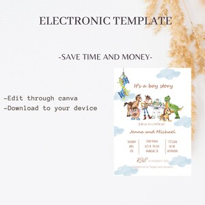 It’s a Boy Story Baby Shower Invitation, Toy Story Digital and ...