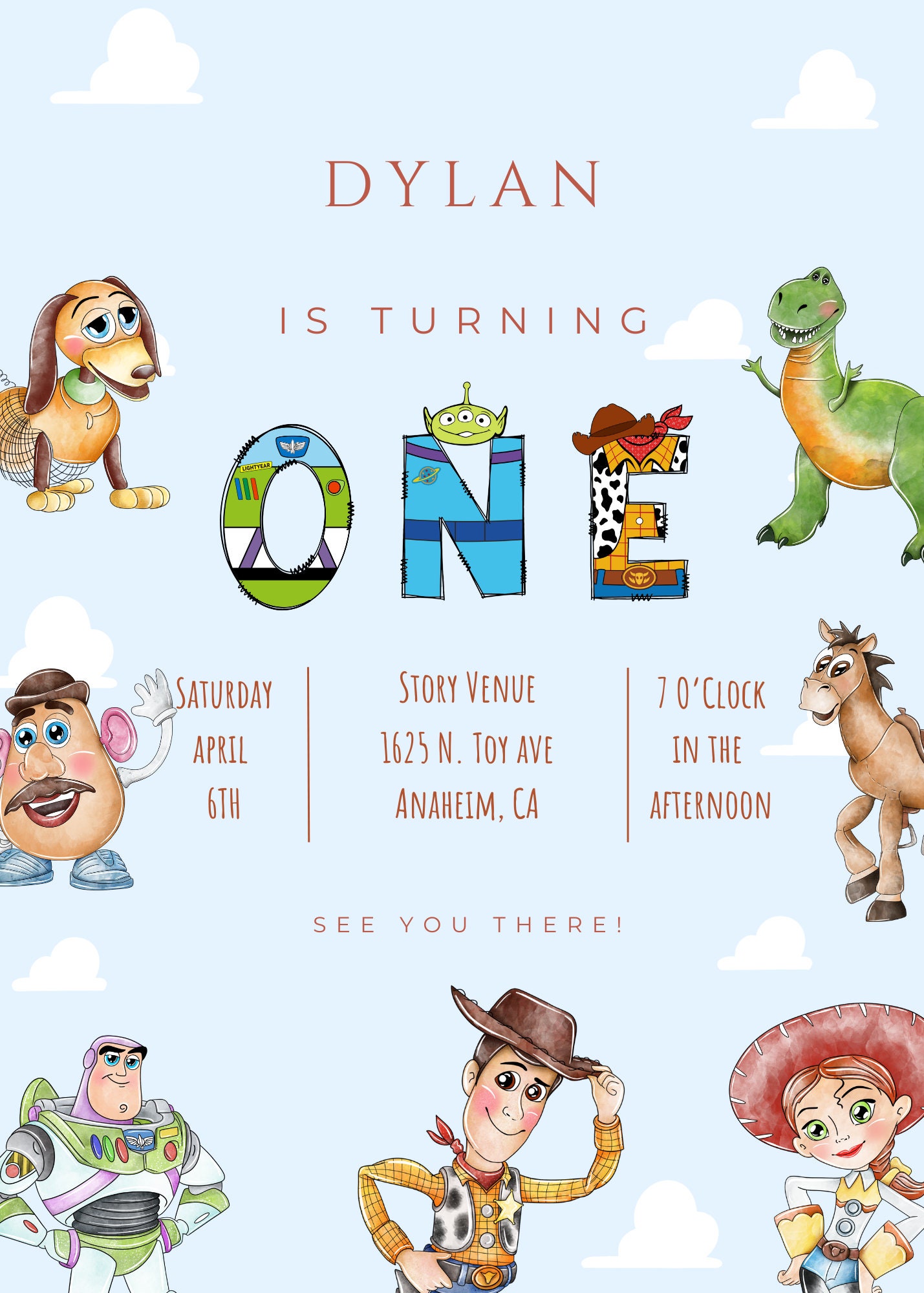 Toy Story Birthday Invitation, Digital and Printable Toy Story Invite ...