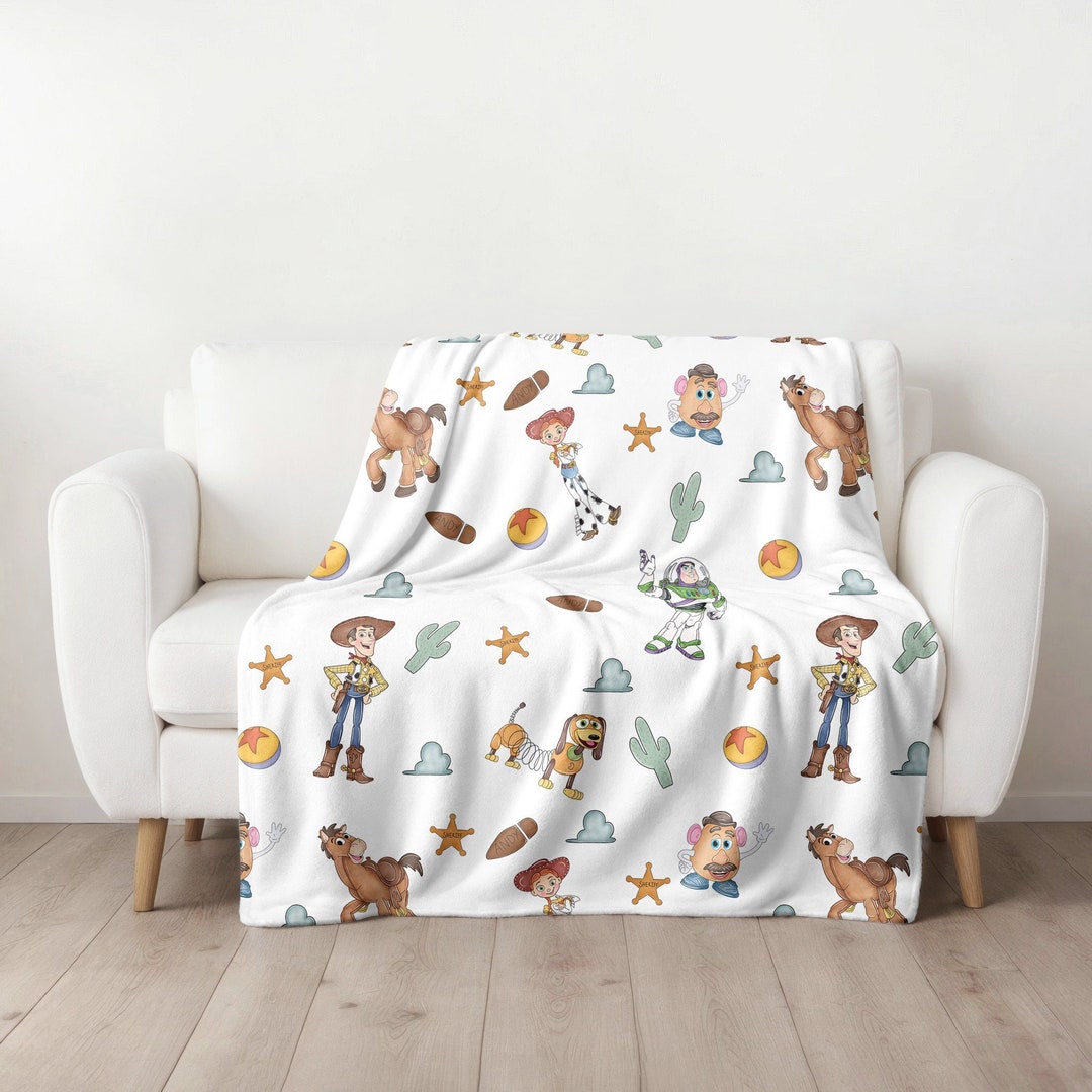 Toy Story Velveteen Plush Blanket, Kids Woody and Buzz Blanket, Toy ...