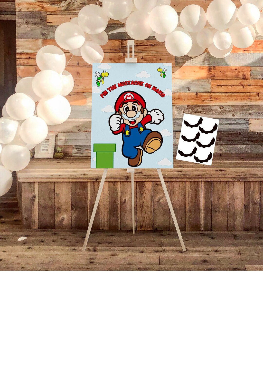 Digital Super Mario Party Games, Printable Pin the Mustache on Mario ...