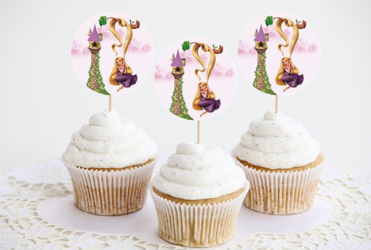Rapunzel Printable Cupcake Toppers Tangled Printable Cupcake - Etsy