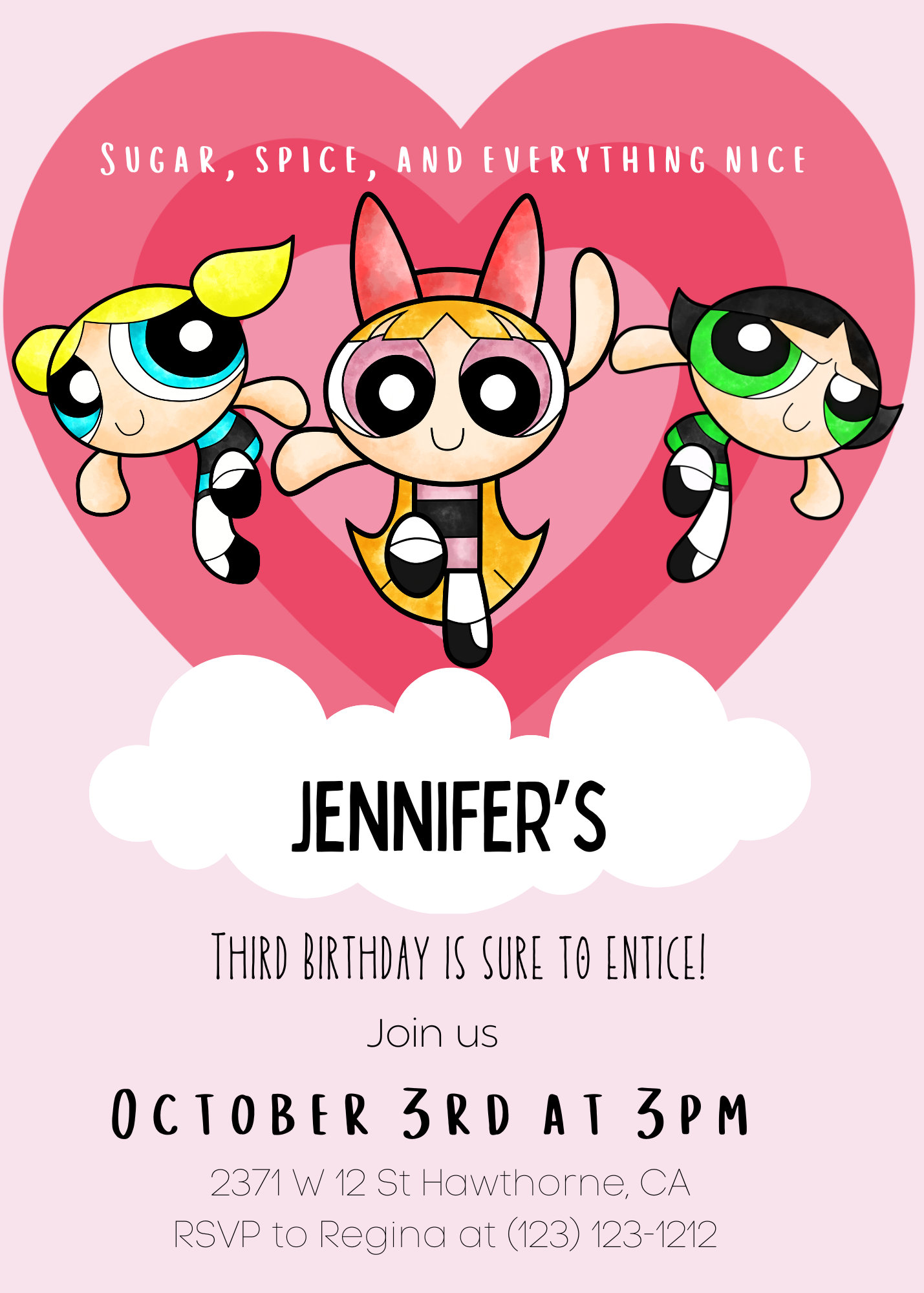 Powerpuff Girls Birthday Invitation Digital and Printable - Etsy