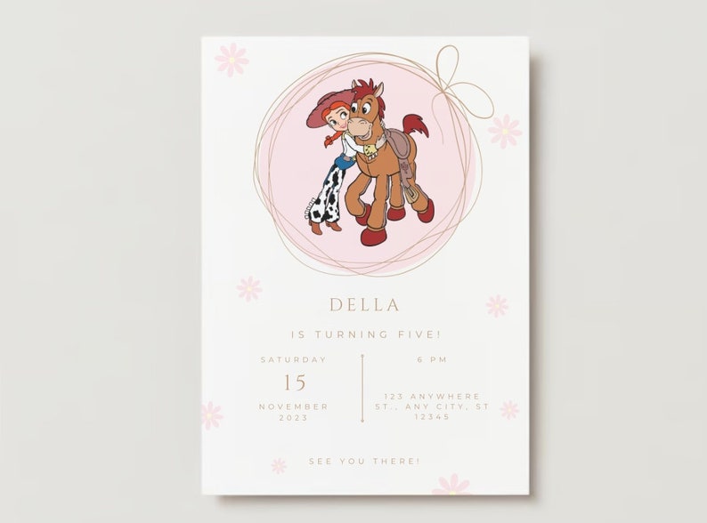 Jessie and Bullseye Birthday Invitation, Digital and Printable Toy ...