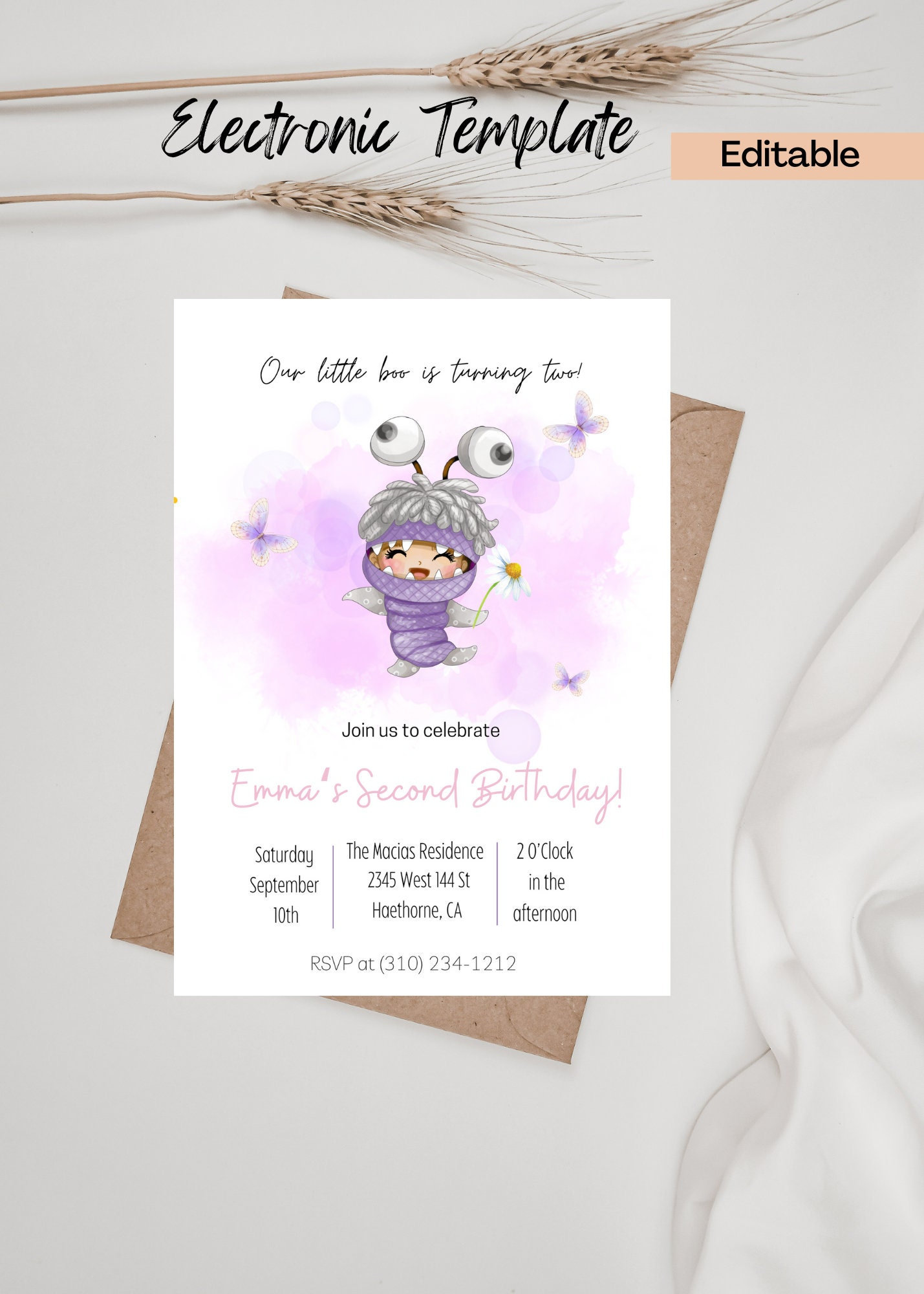 Monsters Inc Birthday Invitation, Digital and Printable, Our Little Boo ...