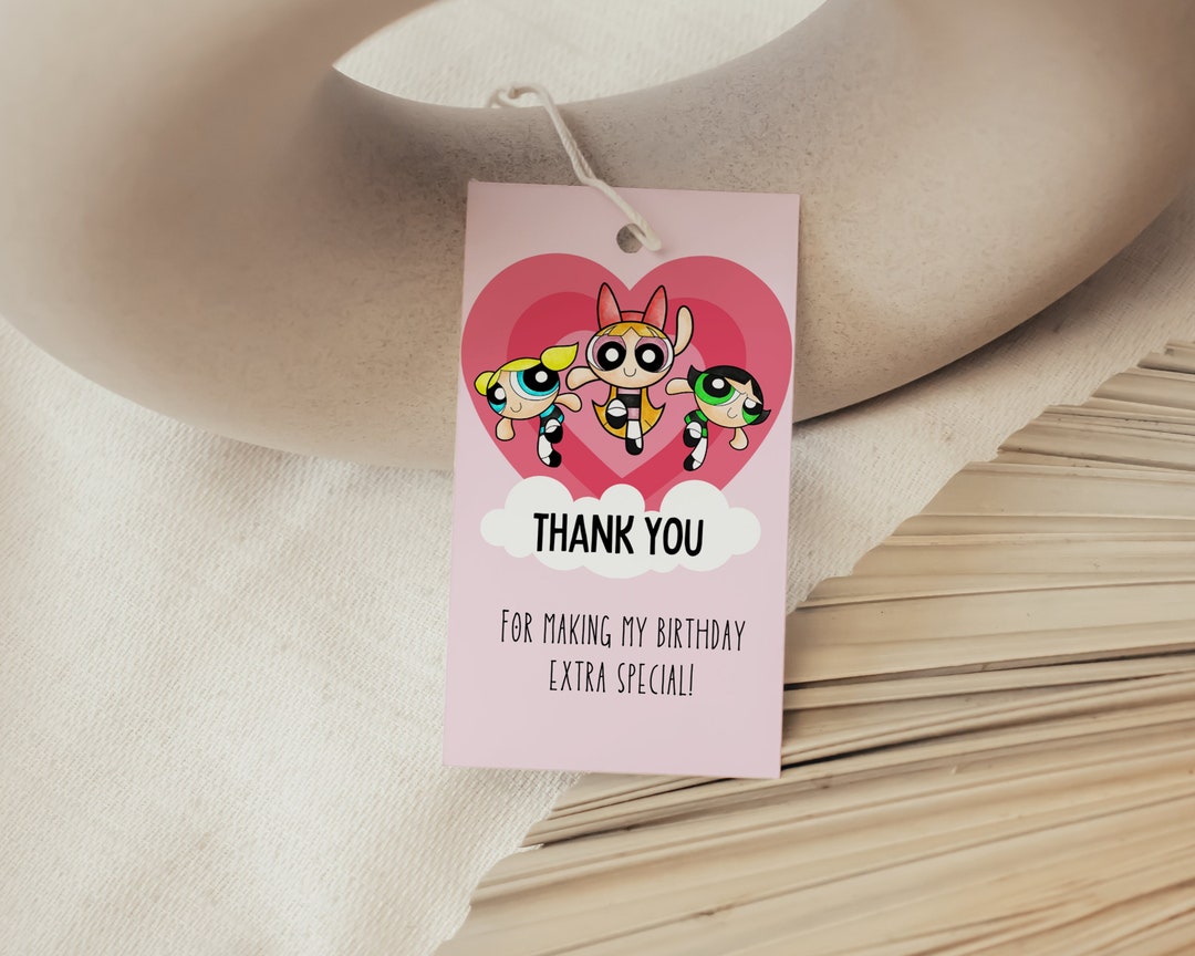 Powerpuff Girls Thank You Tags, Printable Thank You Tags - Etsy