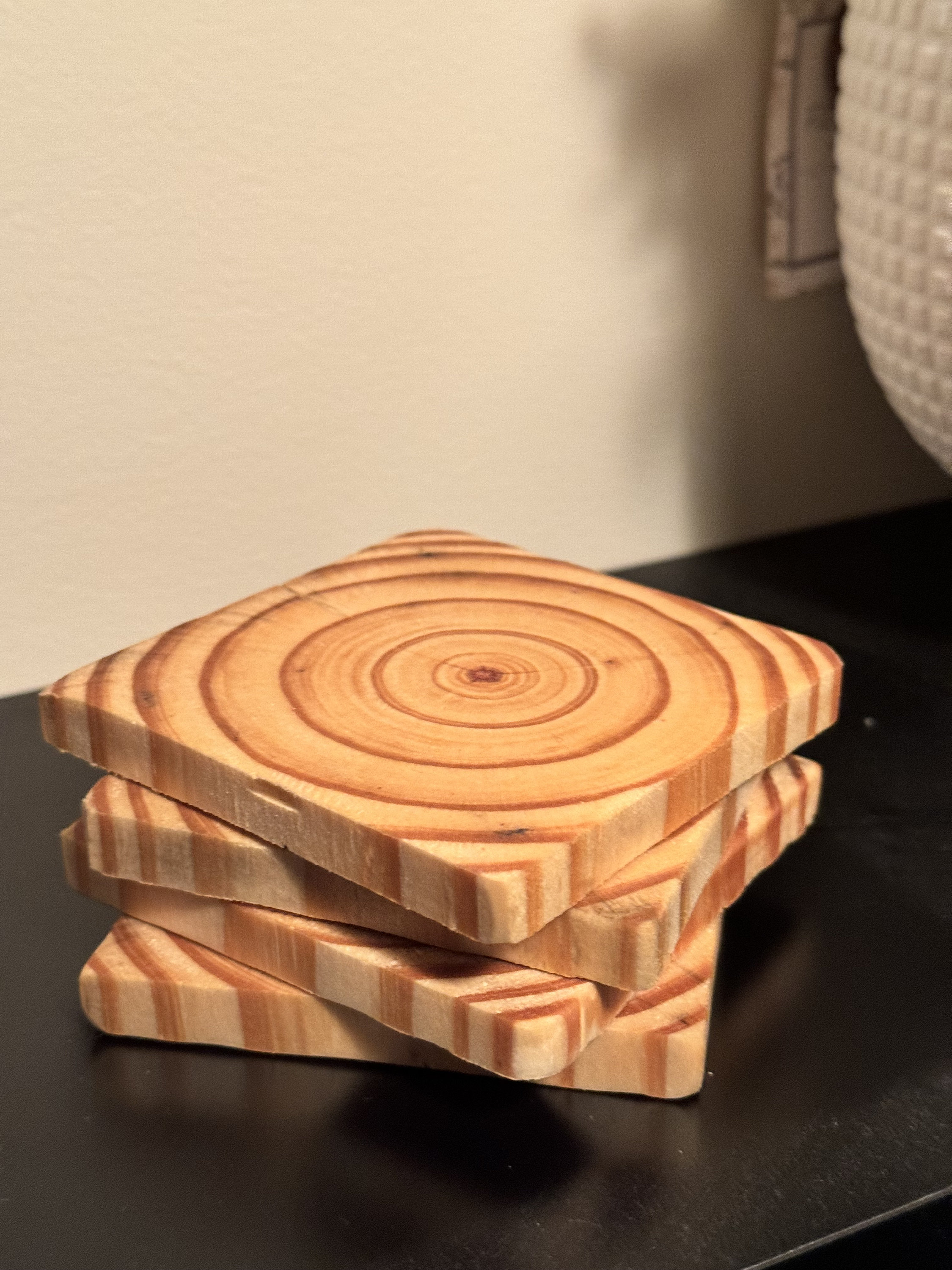 Handmade Wooden Coasters Recycled Wood, Stained and Sealed, 4-pack ...