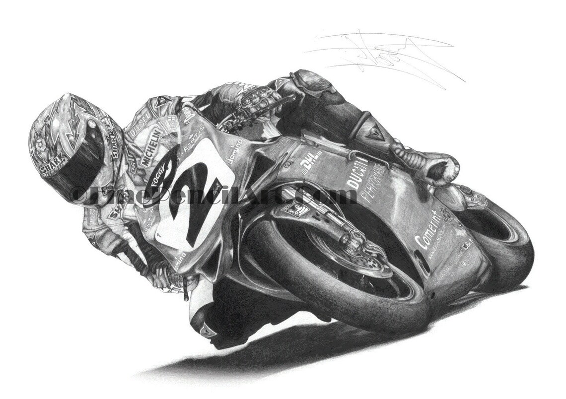 Carl Fogarty - Signed - Limited Edition Pencil Portrait - Print - Etsy