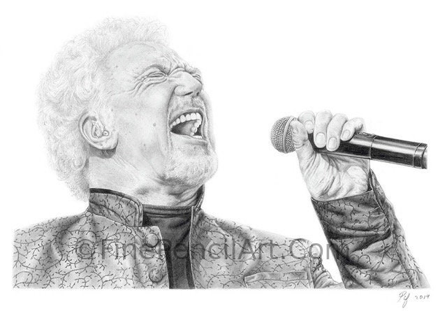 Tom Jones Limited Edition Fine Art Pencil Portrait A2 - Etsy
