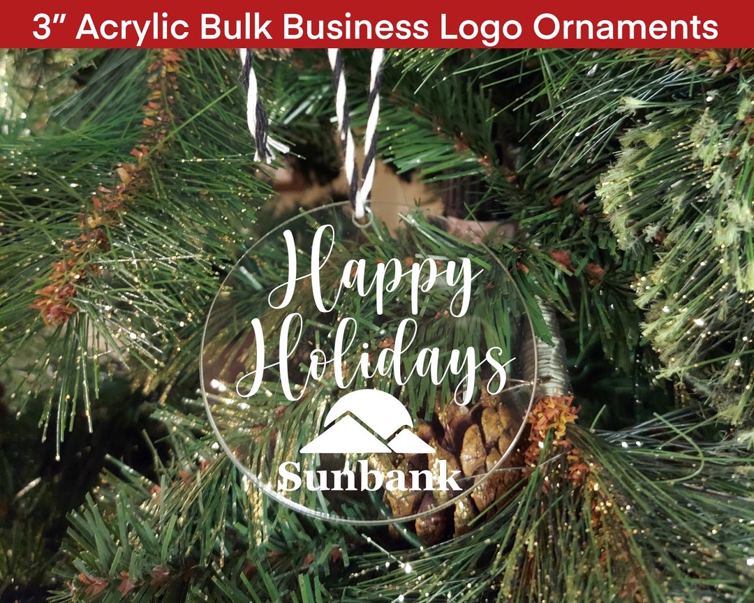 100 Business Logo Ornaments, Logo Bulk Ornament, Company Logo Ornament ...