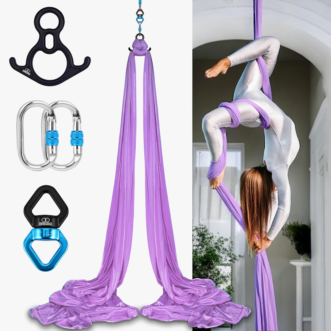 Orbsoul Aerial Silks + Yoga Hammock (professional Set, 9 YARDS) FREE ...