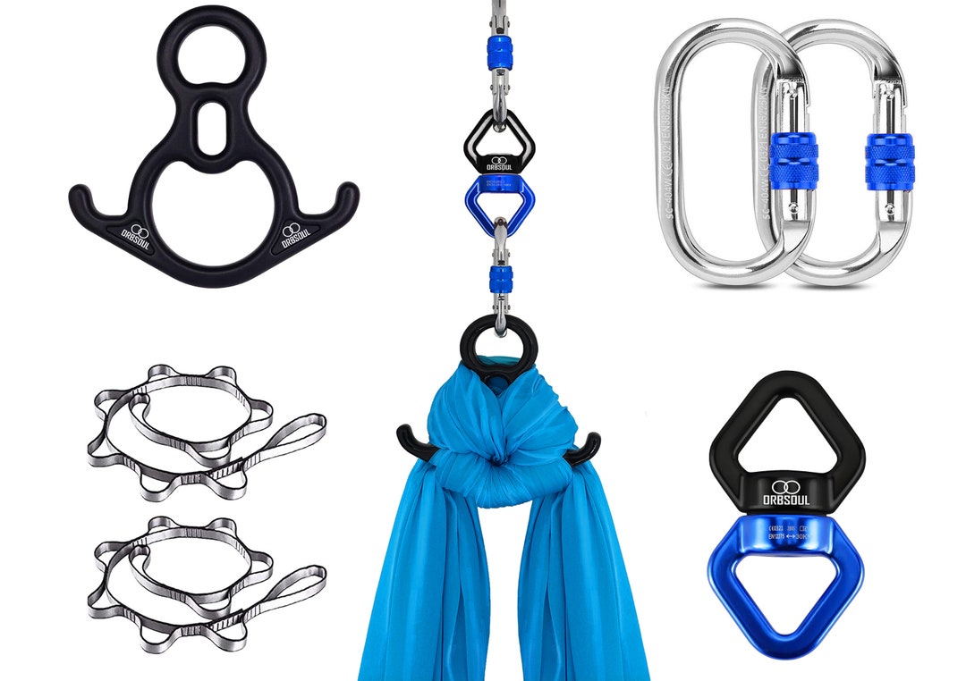 Orbsoul Aerial Silks Hardware (deluxe PRO Set) Complete Safety Tested ...