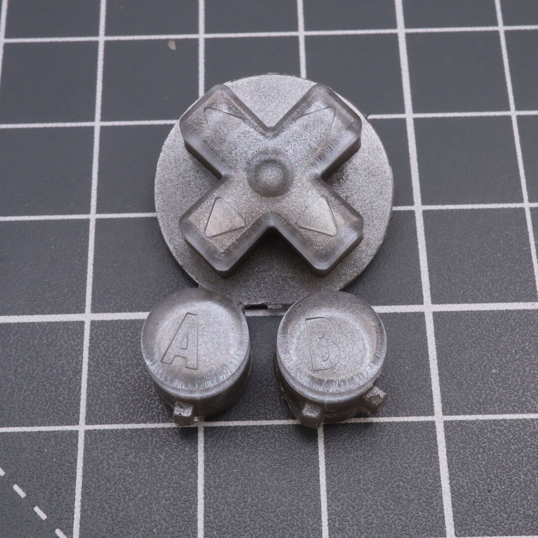 Game Boy Advance Custom Resin Buttons Metallic Silver - Etsy