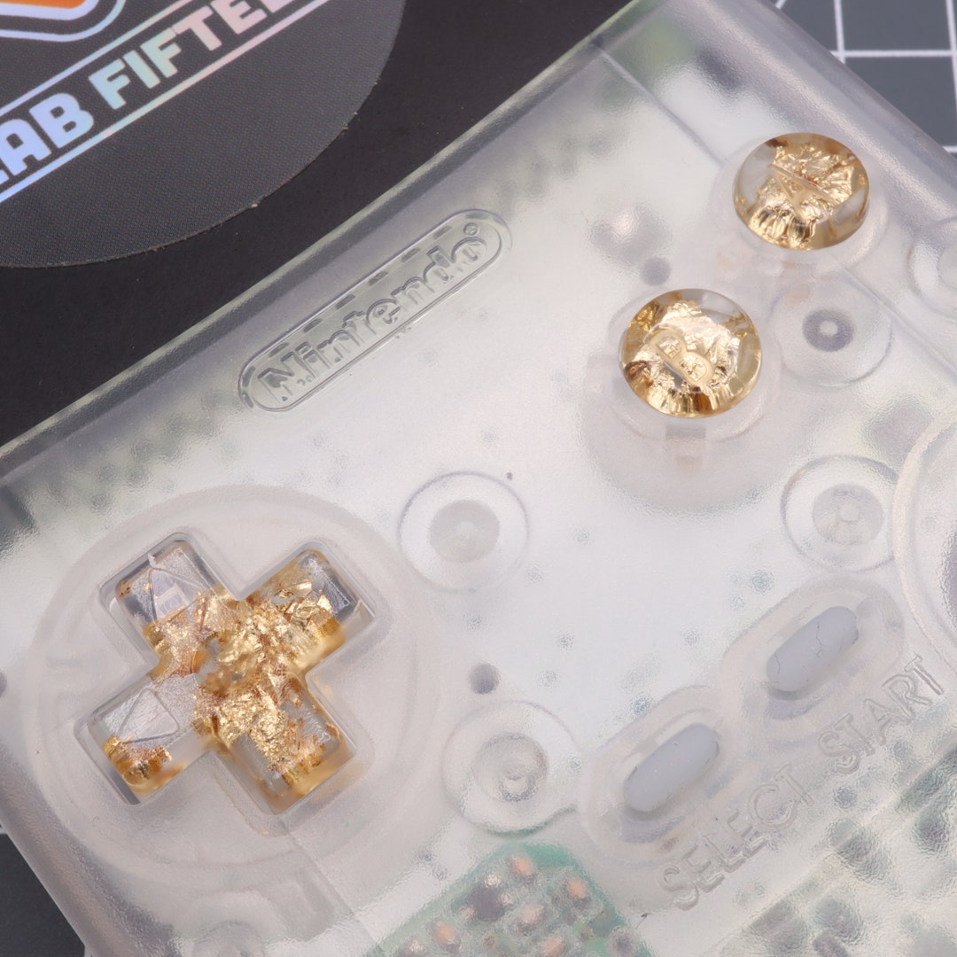 Game Boy Color Custom Resin Buttons Gold Flake - Etsy