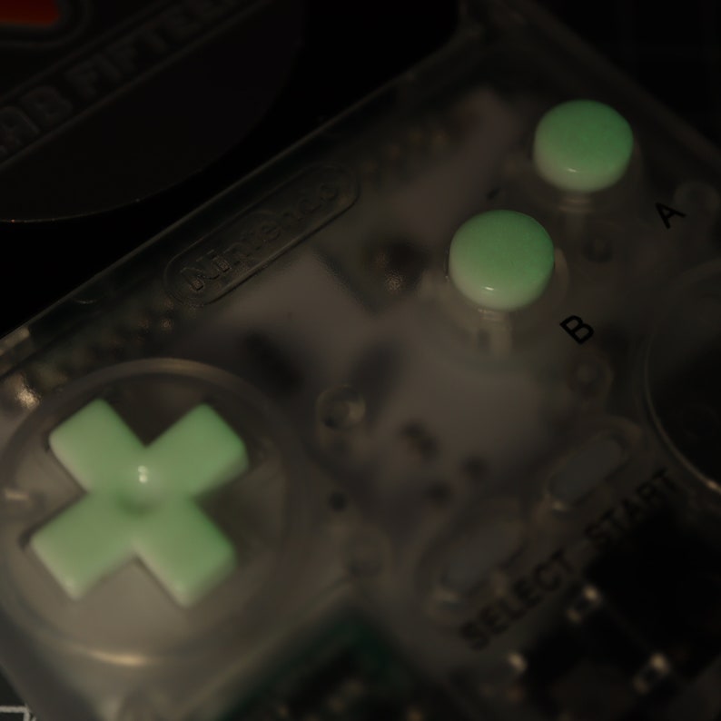 Game Boy Pocket Custom Resin Buttons Glow in the Dark Green - Etsy