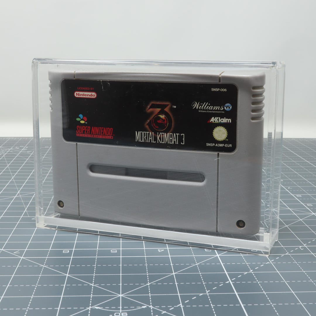 Super Nintendo SNES Game Cart Acrylic Protective Display Show Case Box ...