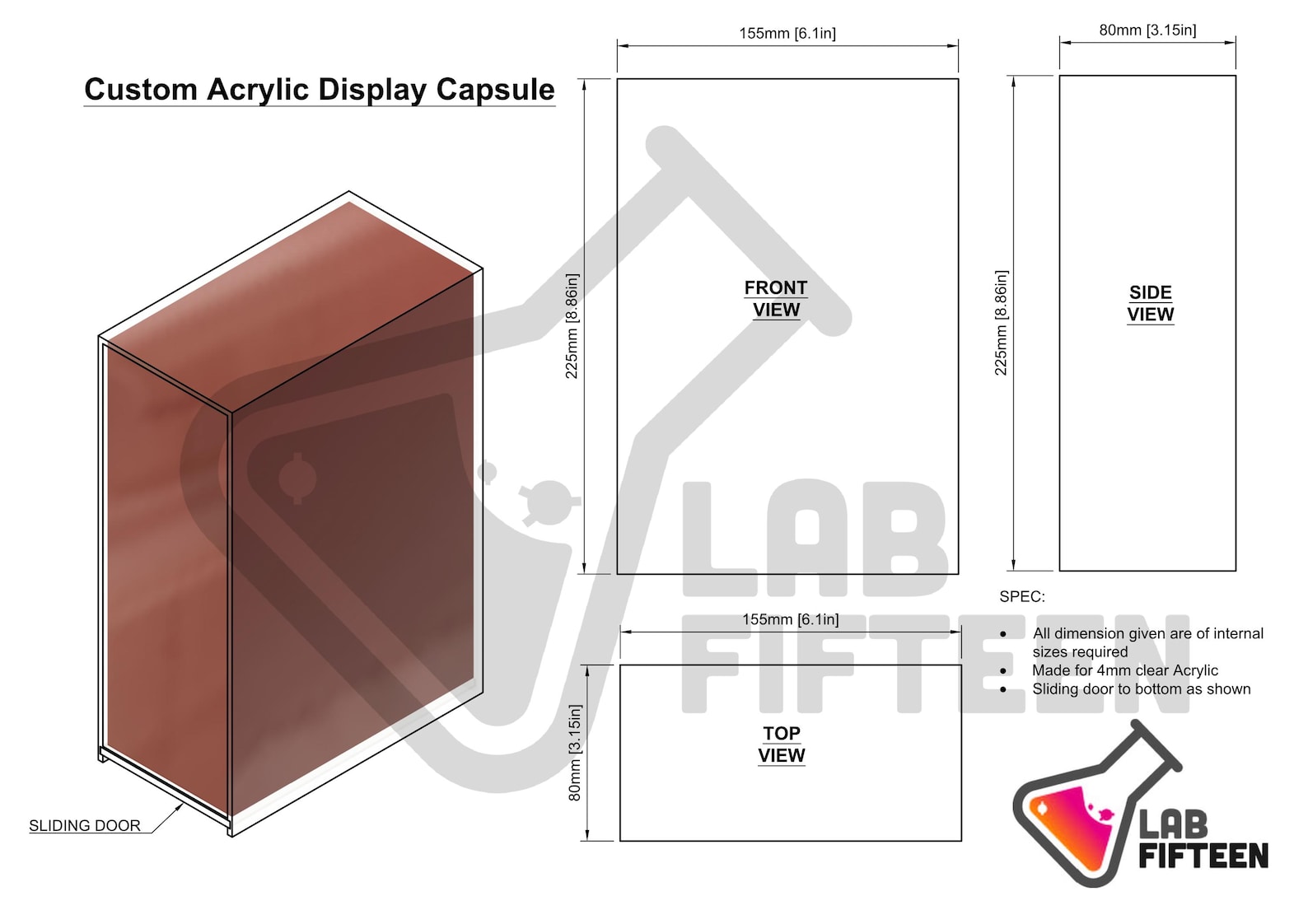 Custom Acrylic Display Case, Made to Your Custom Dimensions - Etsy