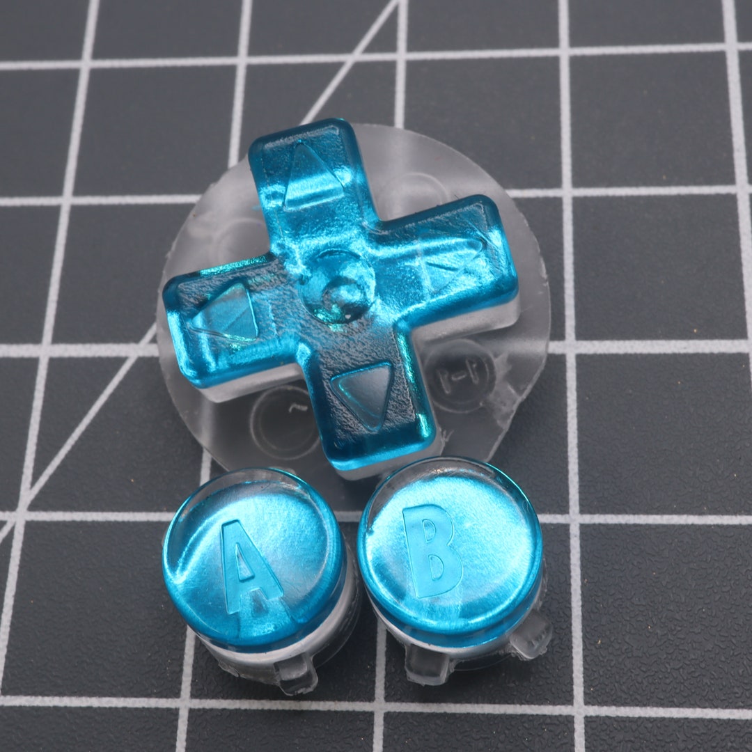 Game Boy Advance Custom Resin Buttons Chrome Blue - Etsy