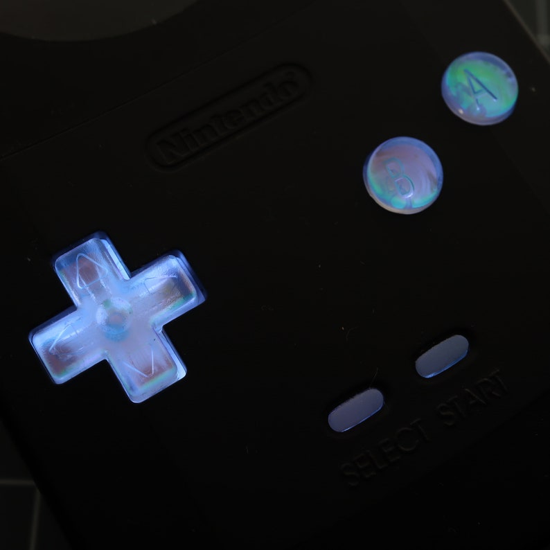 Game Boy Color Custom Resin Buttons Sunset Opal Dichroic - Etsy