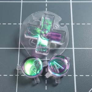 Game Boy Color Custom Resin Buttons Cool Opal Dichroic Effect - Etsy