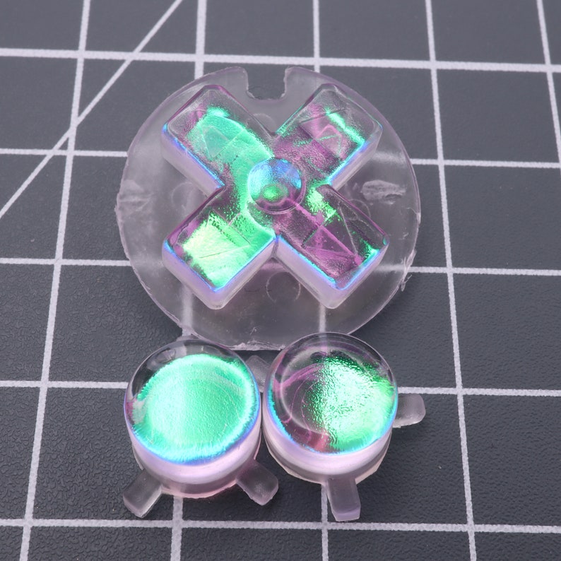 Game Boy Pocket Custom Resin Buttons Cool Opal Dichroic Effect - Etsy