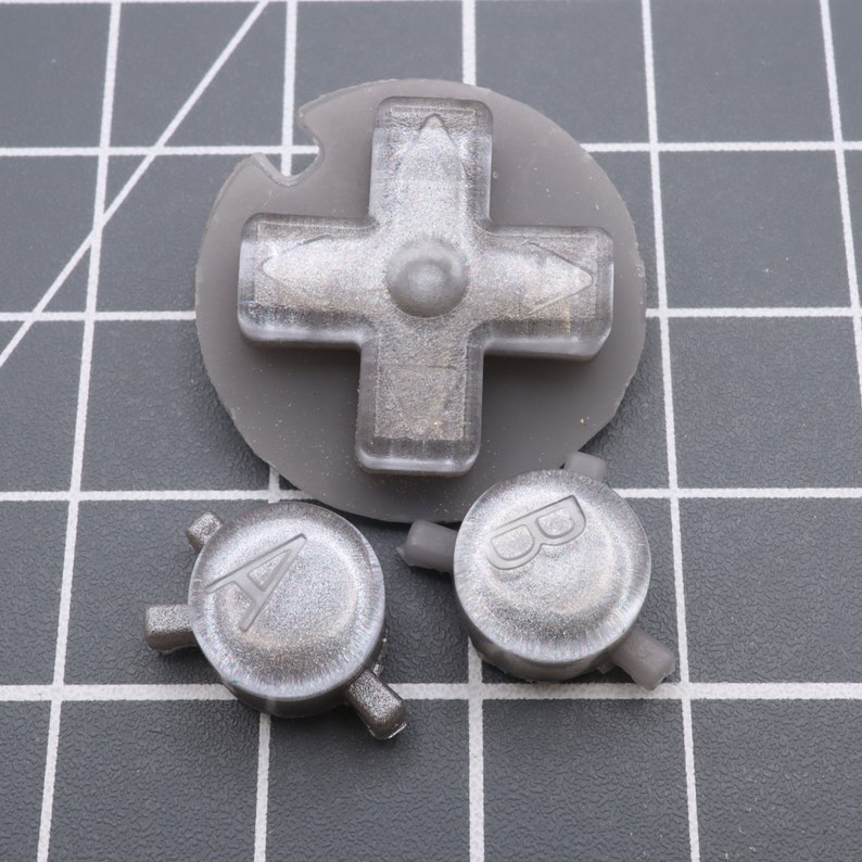 Game Boy Color Custom Resin Buttons Metallic Silver - Etsy