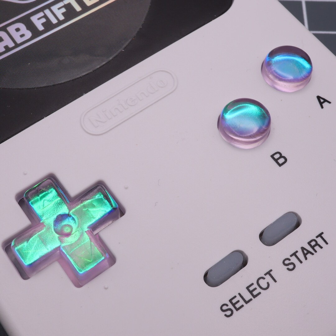 Game Boy Pocket Custom Resin Buttons Cool Opal Dichroic Effect - Etsy