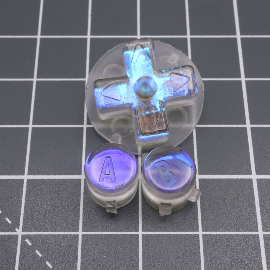 Game Boy Advance Custom Resin Buttons Midnight Opal Dichroic Effect - Etsy